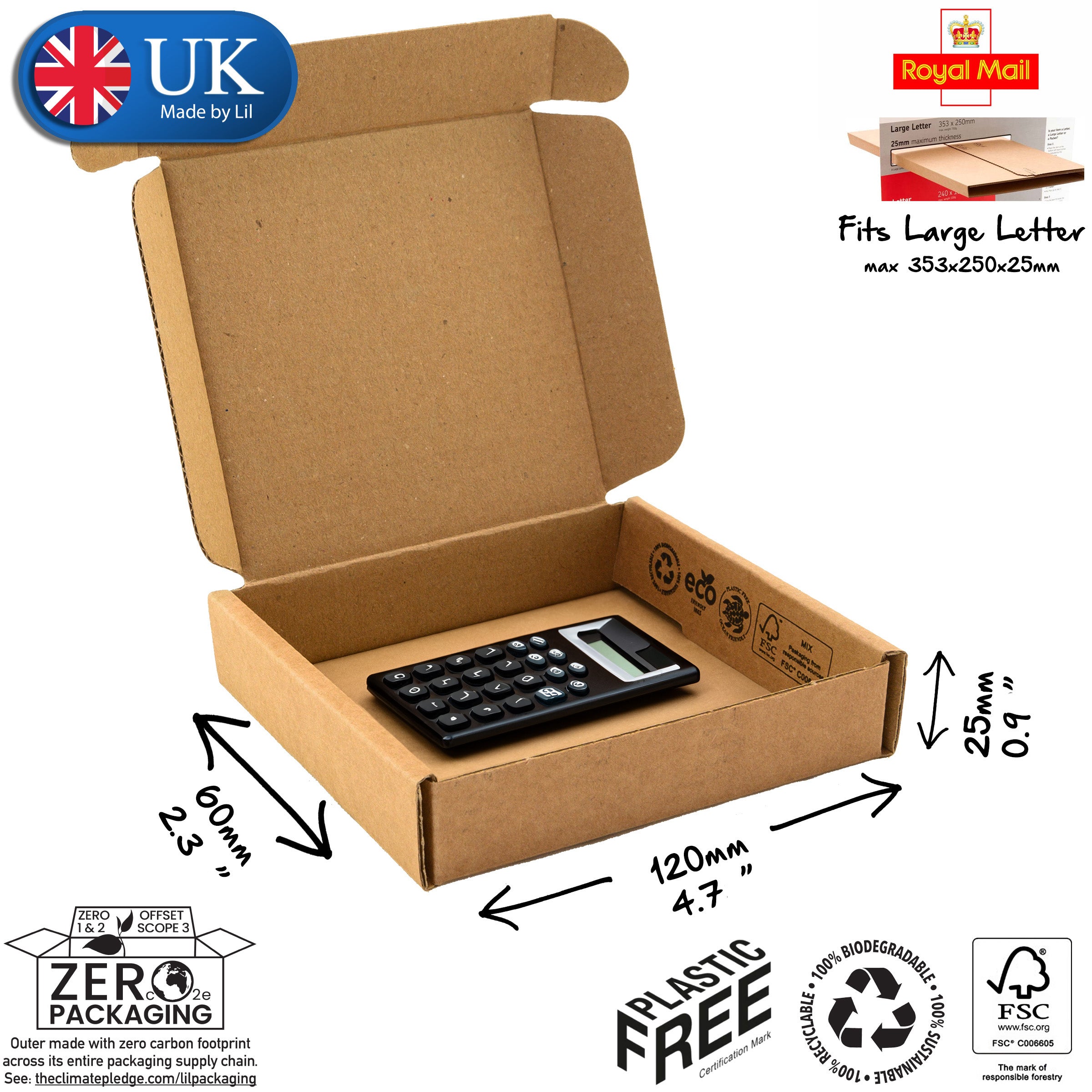 12 x 6 x 2.5cm Cardboard Postal Boxes - Lil Packaging – Lil Packaging E-Commerce Packaging