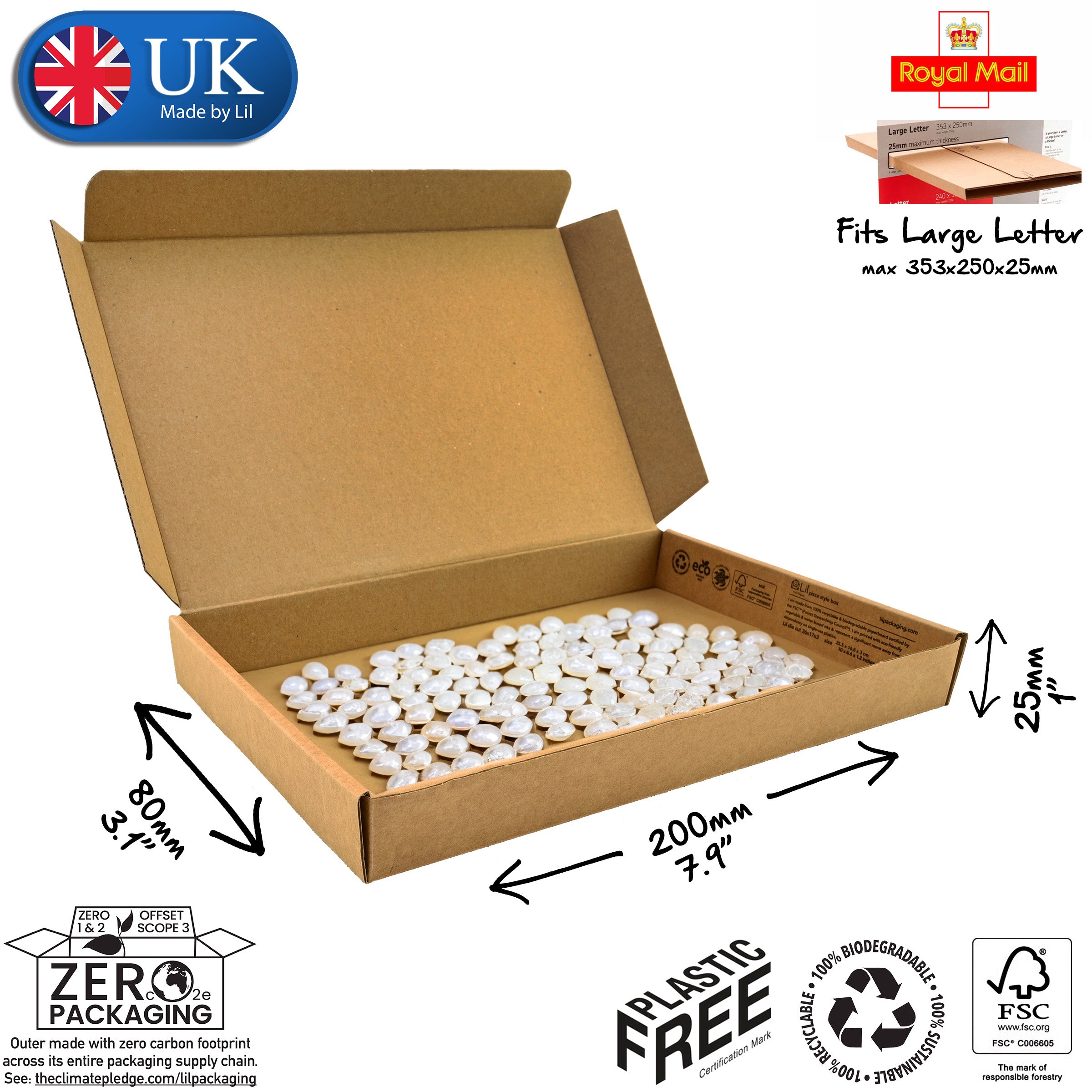 20 x 8 x 2.5cm Cardboard Postal Boxes - Lil Packaging – Lil Packaging E ...