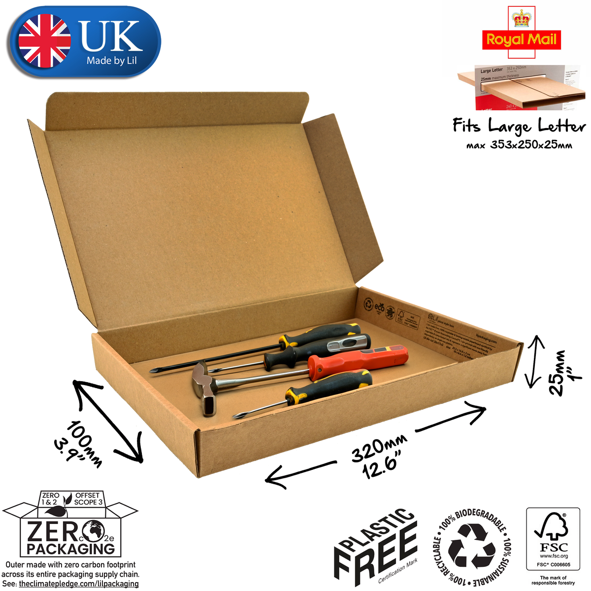 32 x 10 x 2.5cm Cardboard Postal Boxes - Lil Packaging – Lil Packaging®