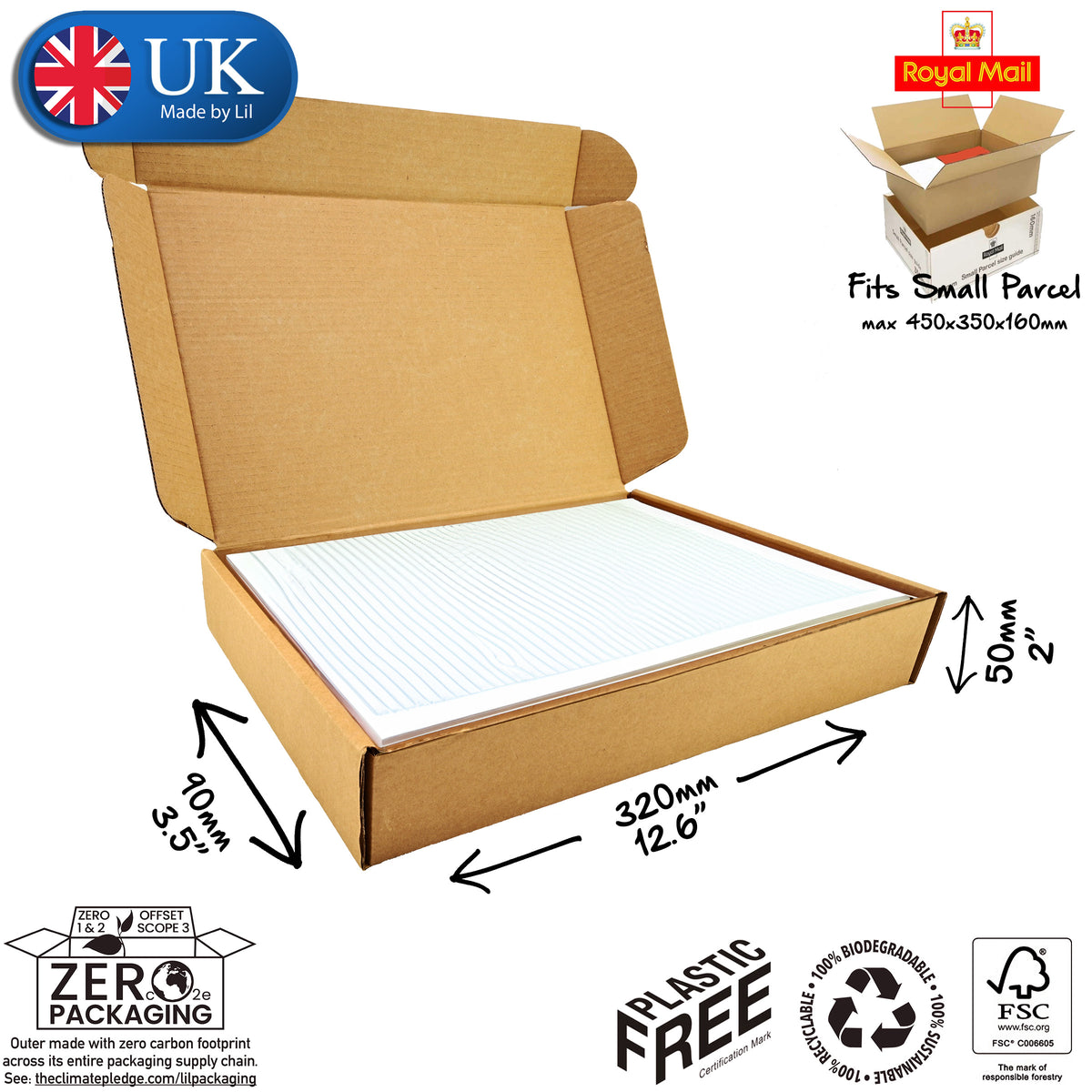 32 x 9 x 5cm Cardboard Postal Boxes - Lil Packaging – Lil Packaging E ...