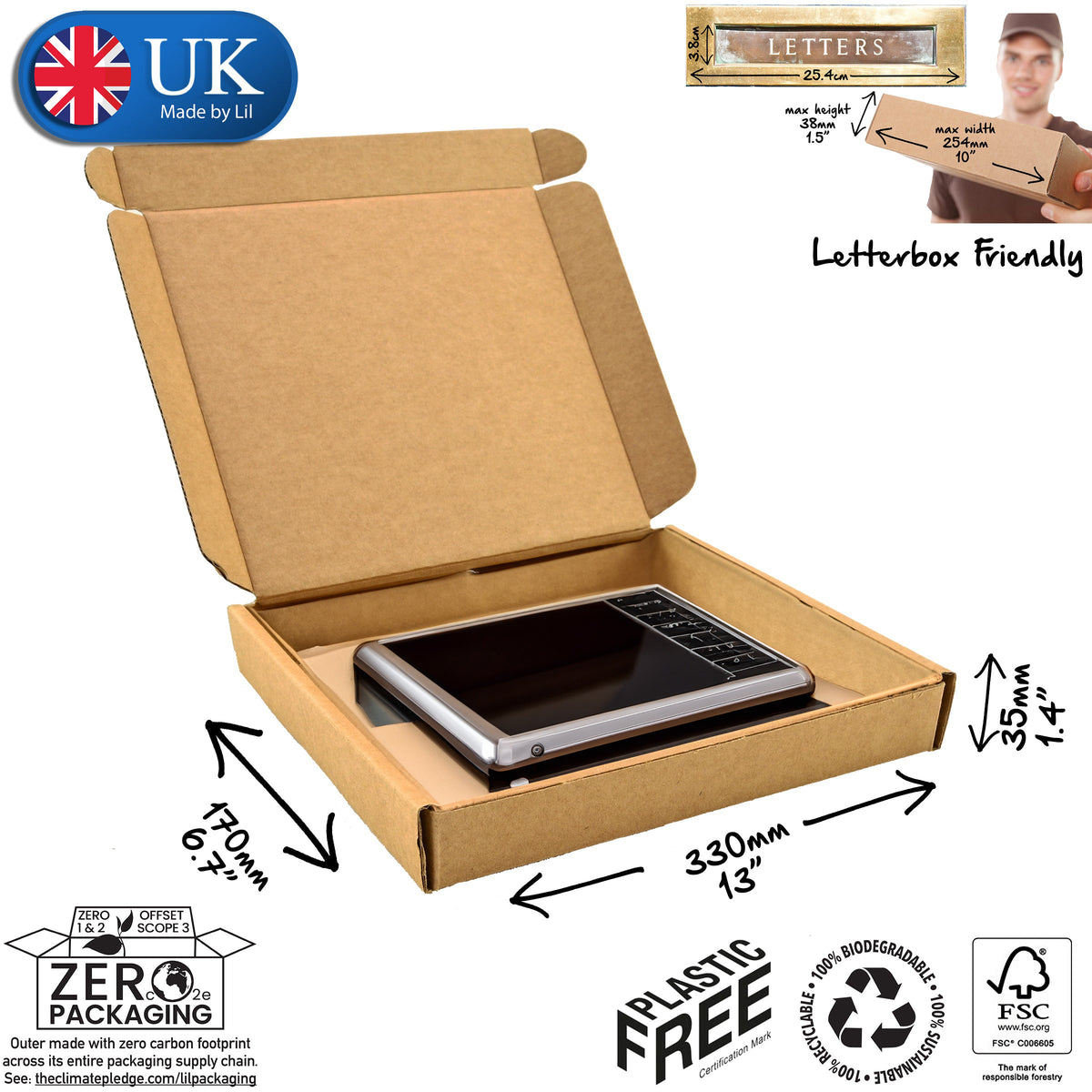33 x 17 x 3.5cm Cardboard Postal Boxes - Lil Packaging – Lil Packaging®