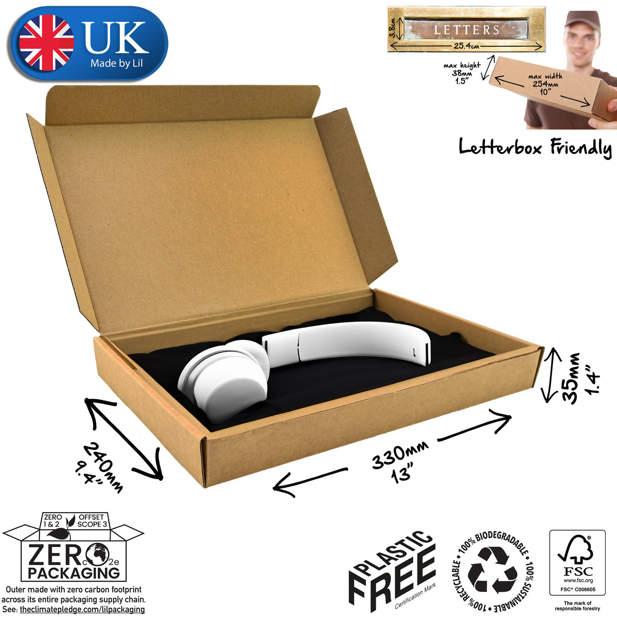 33 x 24 x 3.5cm Cardboard Postal Boxes - Lil Packaging – Lil Packaging®