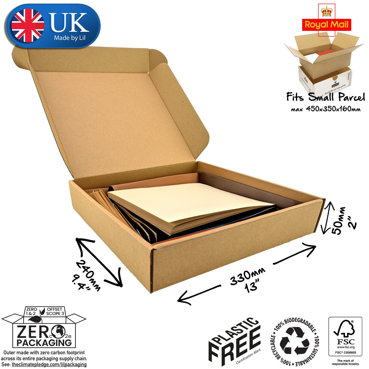 33 x 24 x 5cm Cardboard Postal Boxes - Lil Packaging – Lil Packaging®