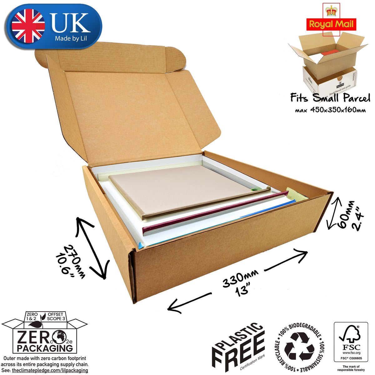 33 x 27 x 6cm Cardboard Postal Boxes - Lil Packaging – Lil Packaging®