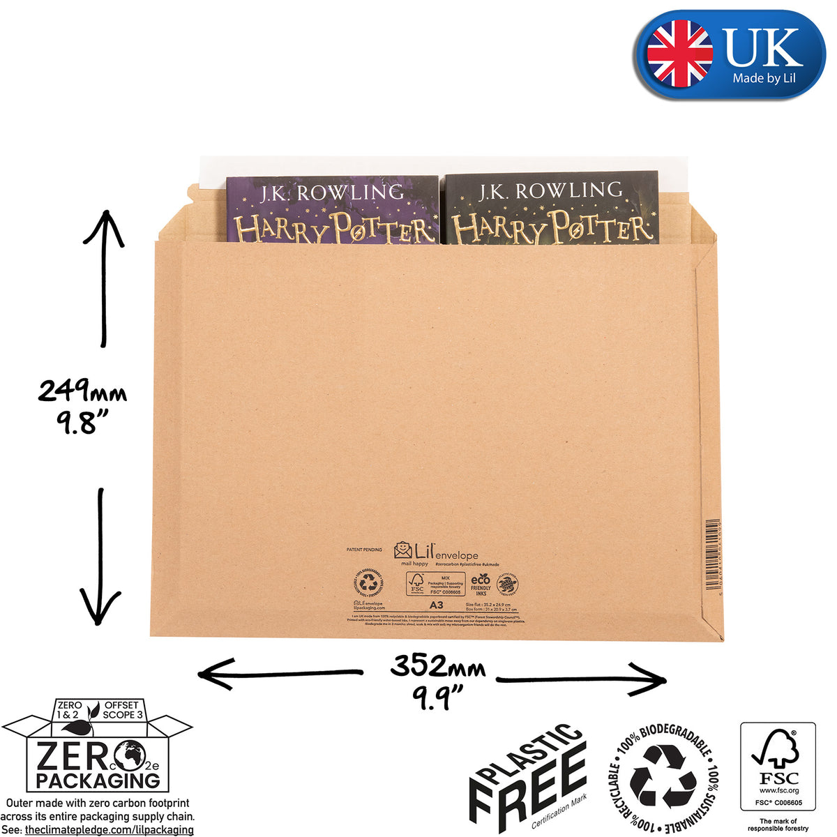 A3 Envelopes – Plastic-Free 50 Pack – Lil Packaging®
