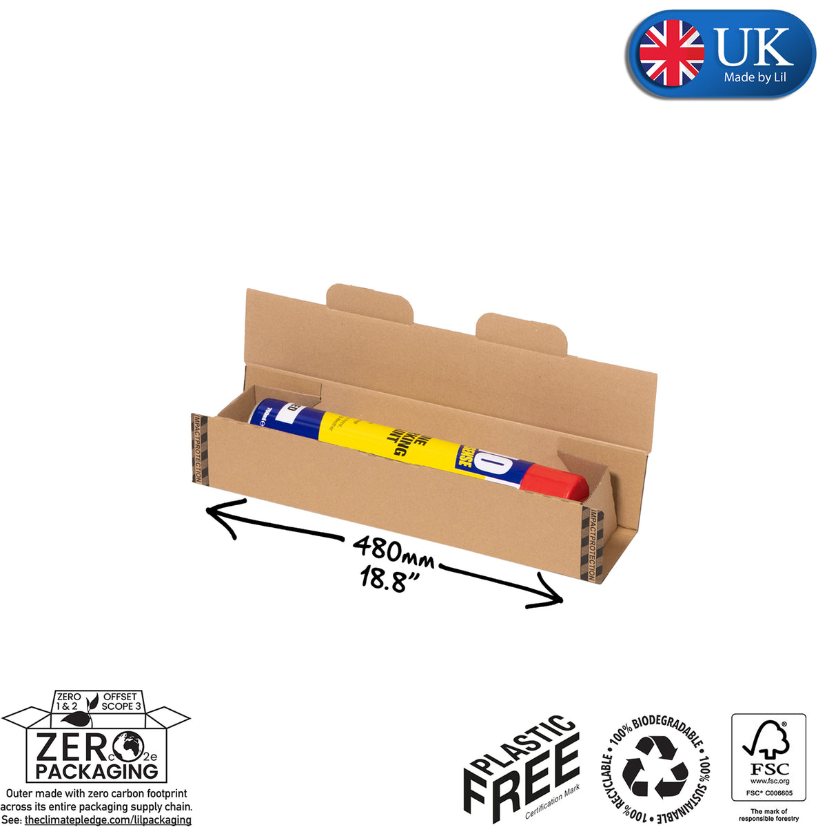TUBE-A2 (430mm) | Square Postal Tubes – Lil Packaging®