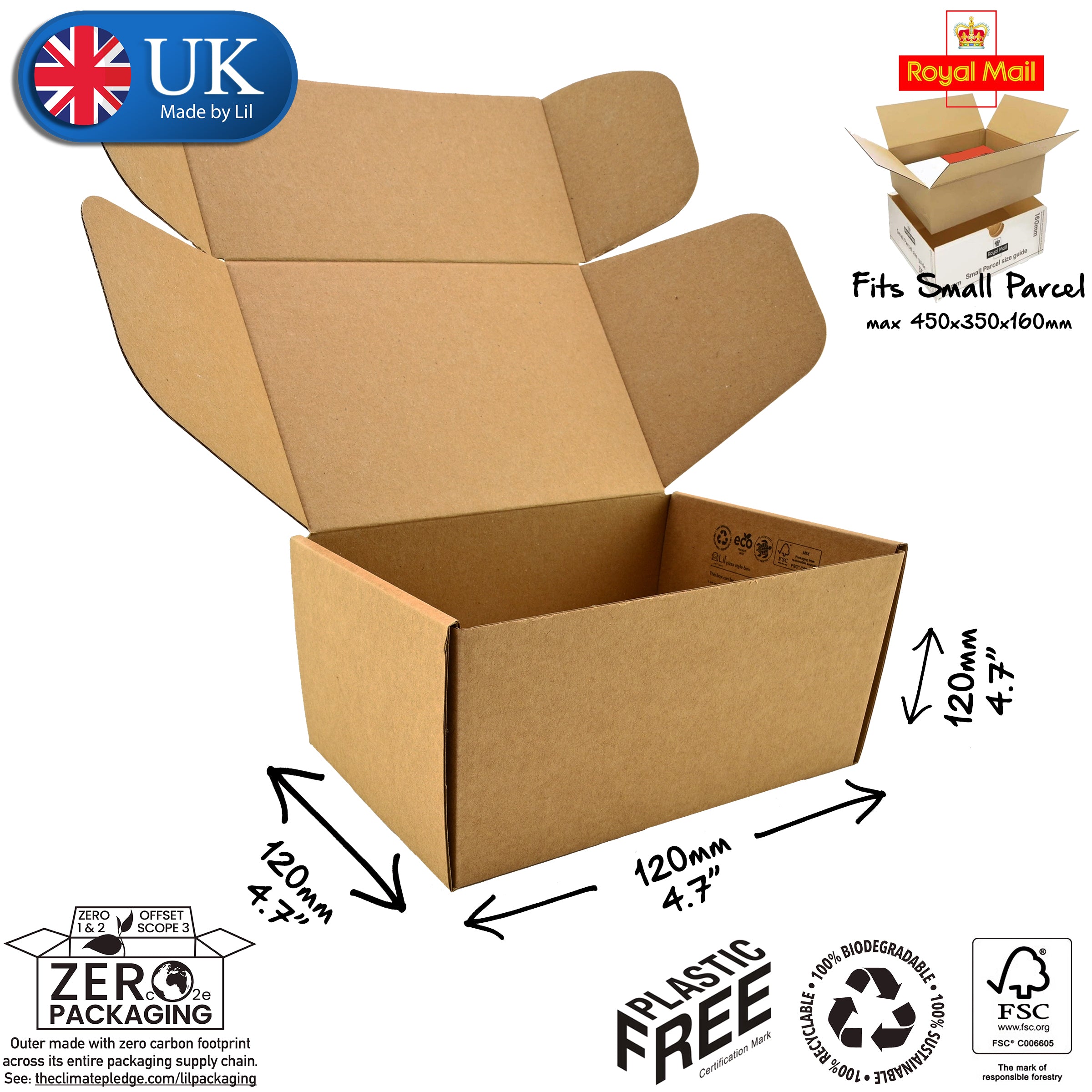 12 x 12 x 12cm Cardboard Postal Boxes - Lil Packaging – Lil Packaging E ...